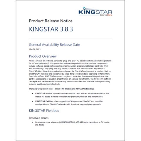 KINGSTAR 3.8.3 Product Release Notice - KINGSTAR