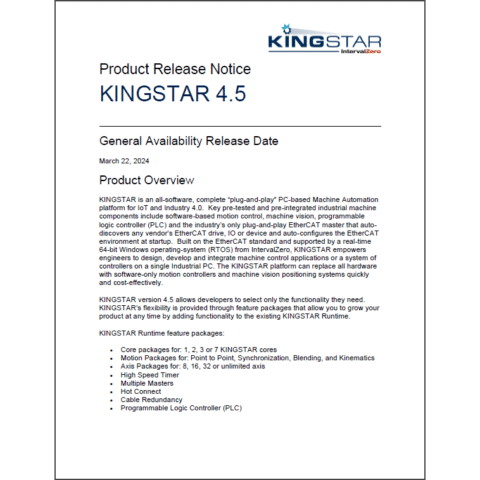 KINGSTAR 4.5 Product Release Notice - KINGSTAR